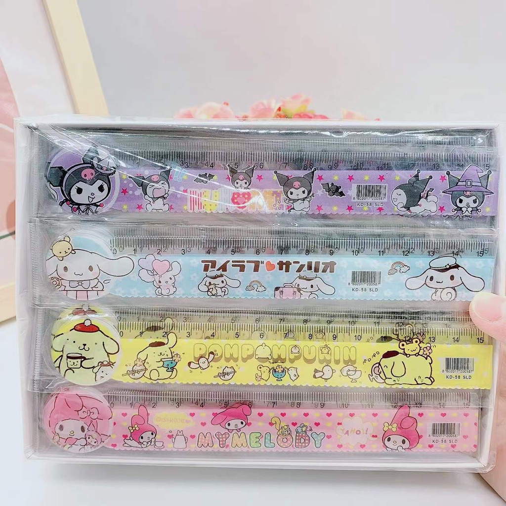Stock Sanrio Wave Ruler Student stationery Ruler Cartoon big ear dog ...