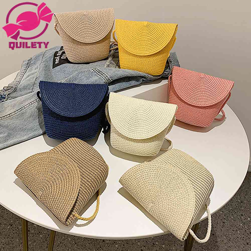 Summer Crossbody Bags Woven Simple Beach Straw Bag Portable Handmade ...