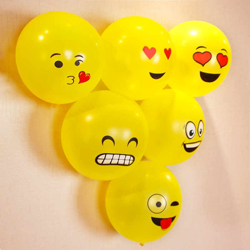 5pcs random emoticon balloon yellow smiley face balloon 12 inch ...