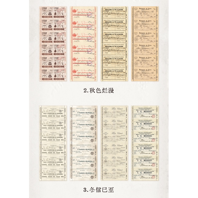 Midoo Vintage Antique Collection Voucher Sticker Pack DIY Diary Junk ...