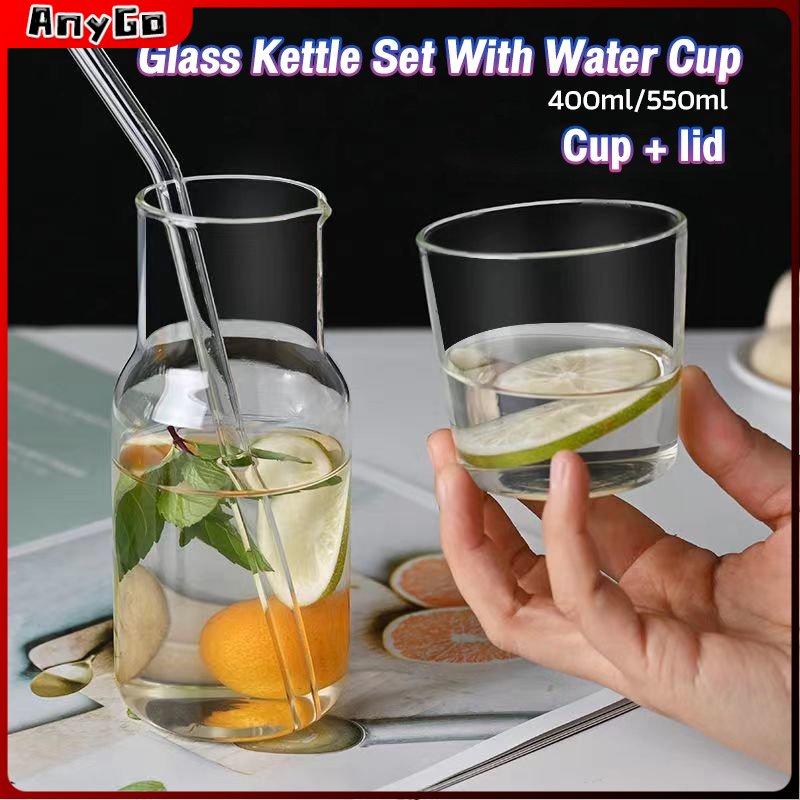 550ml/400ml Japanese Style Large Capacity Glass Kettle Set With Water ...