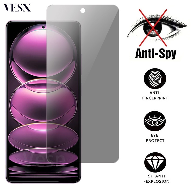 Anti-Spy Privacy Tempered Glass Screen Protector Film For Redmi Note 14 ...
