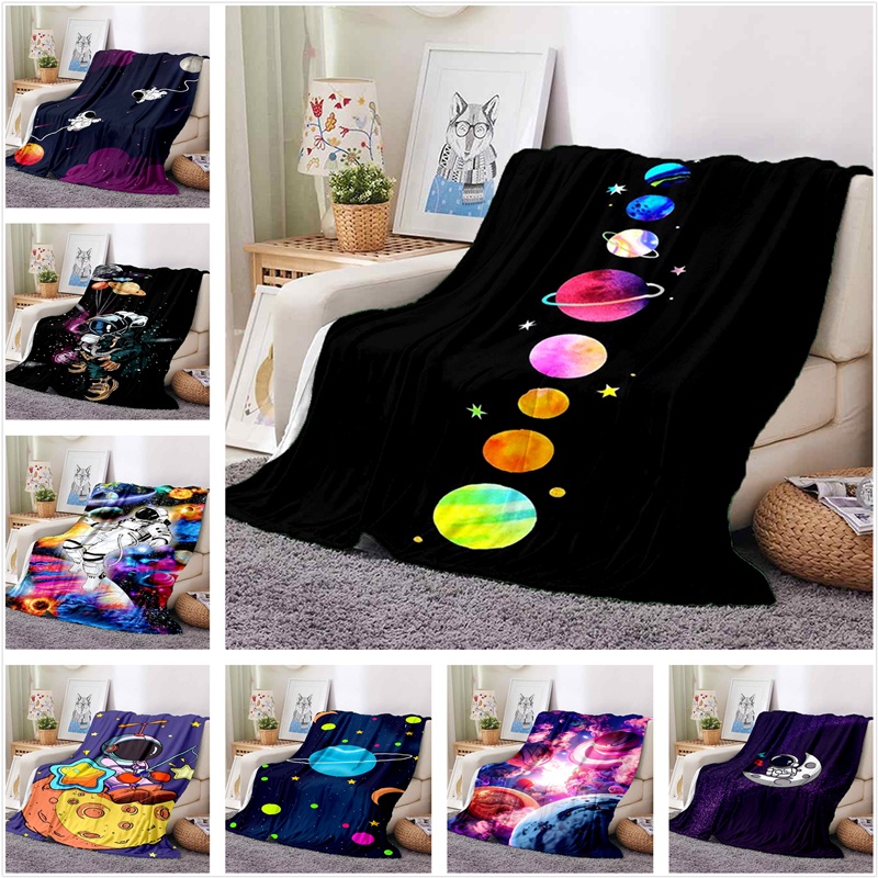 Soft and Comfortable Outer Space Astronaut Planet Blanket for Sofa ...
