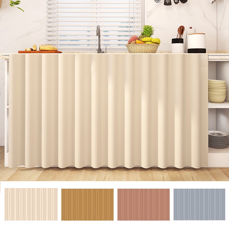 Simple Cabinet Curtain Kitchen Lababo Wardrobe Bookcase Dust-proof ...