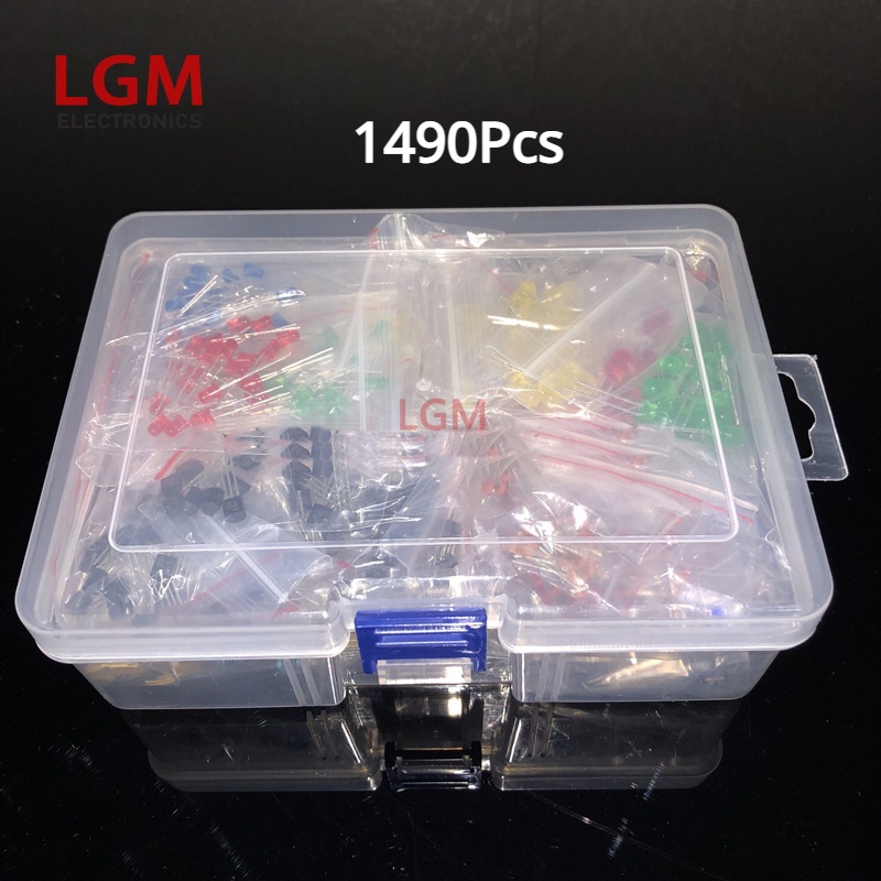 1490pcs Resistor Capacitor Set Electronic Components Kit Package ...