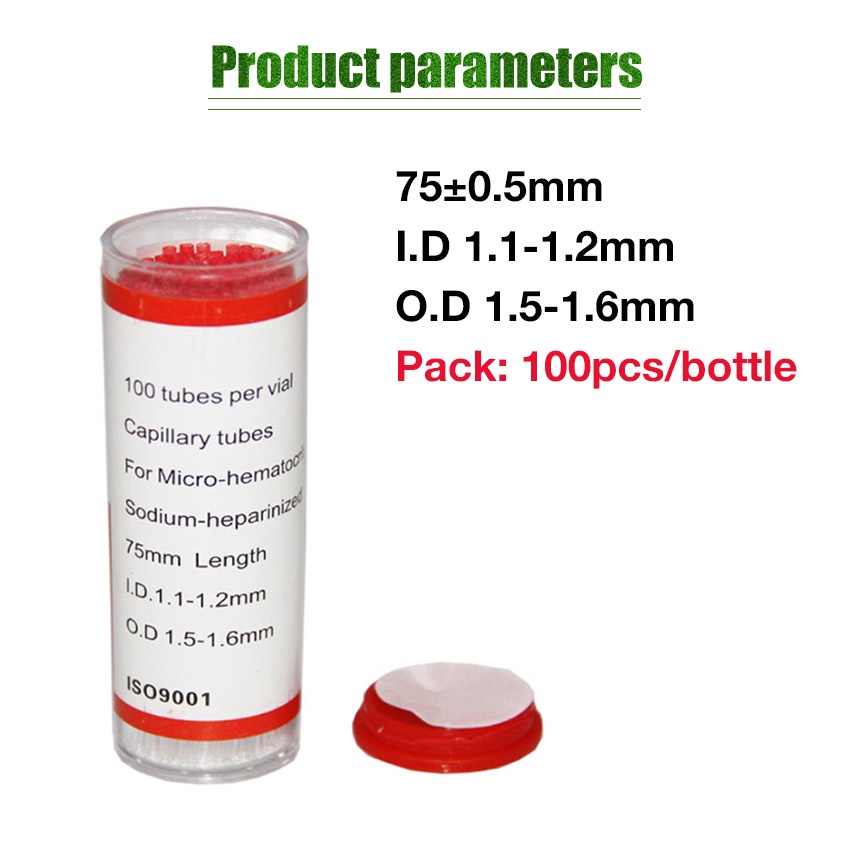 GEEBON 100pcs Capillary Tube Micro Hematocrit Pipette Hitter Tic Tubing ...