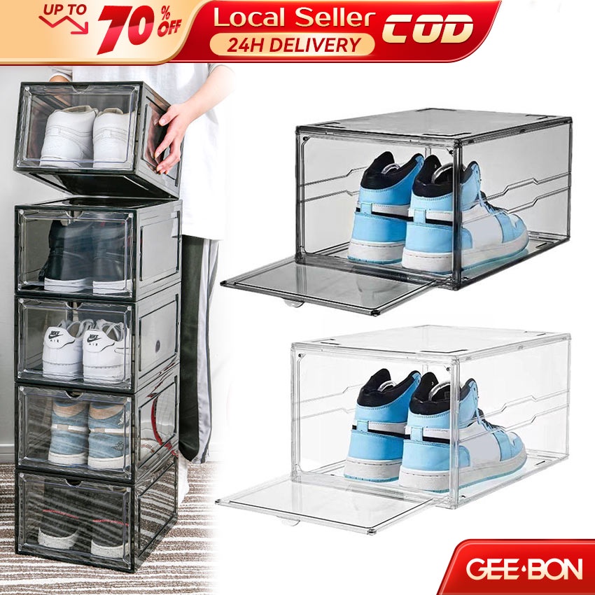 GEEBON Magnetic Basketball Shoe Box Moisture-Proof Dust-Proof Plastic ...