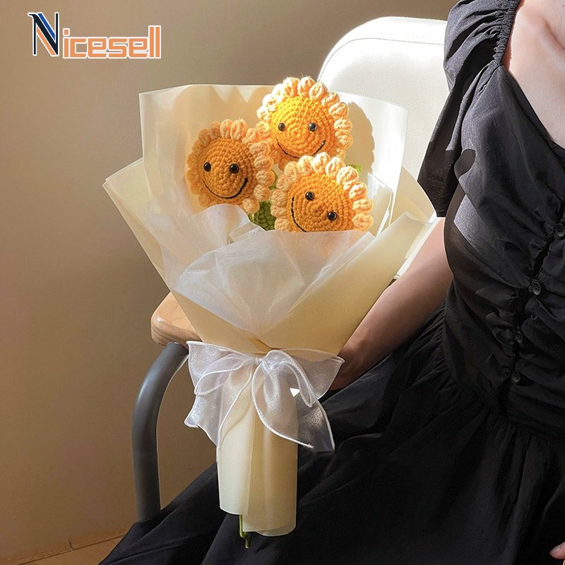 Creative Sunflower Hand-woven Crochet Flowers Handmade Sunflower ...