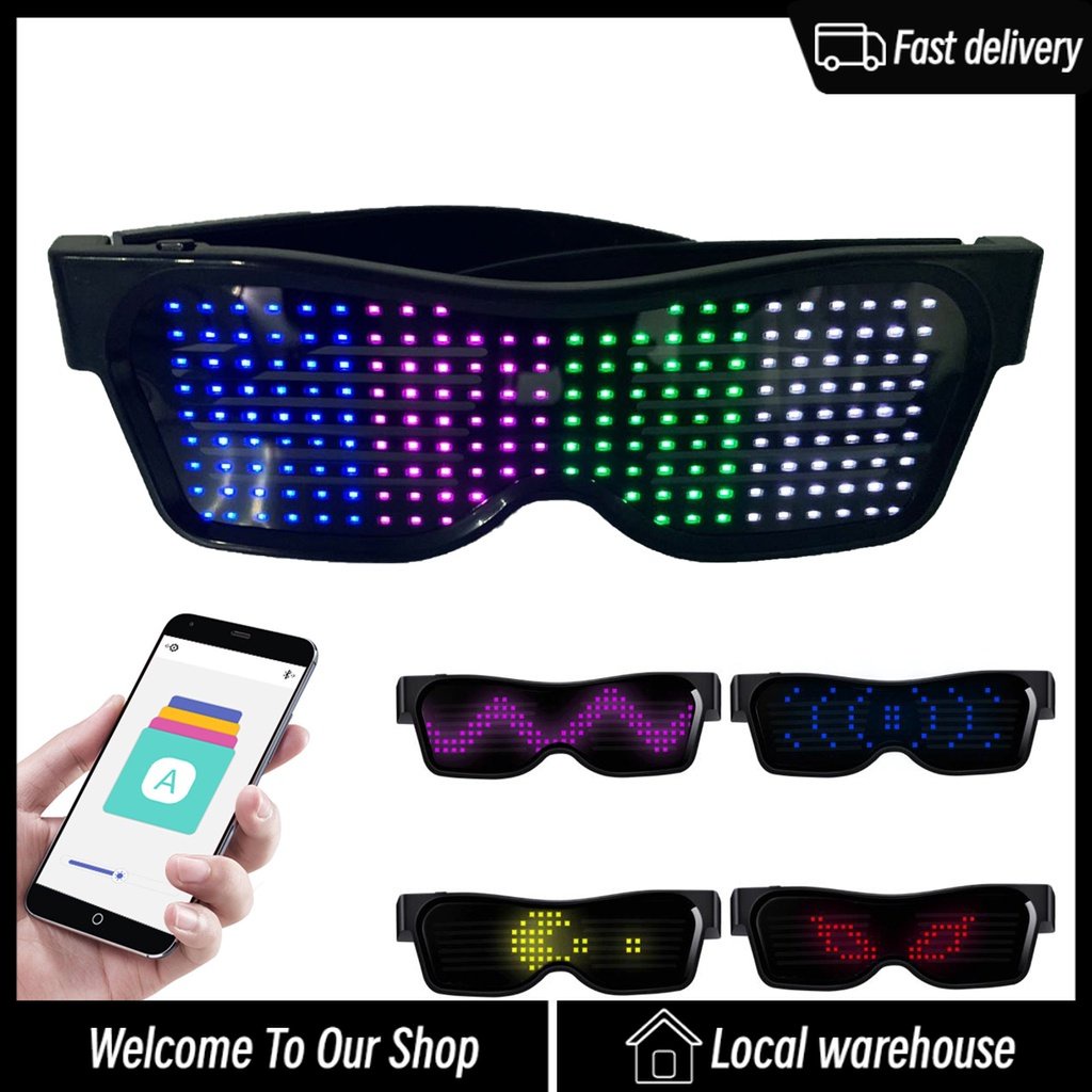 [Fast delivery]LED Glasses Customizable BT LED Glasses Colorful Light ...