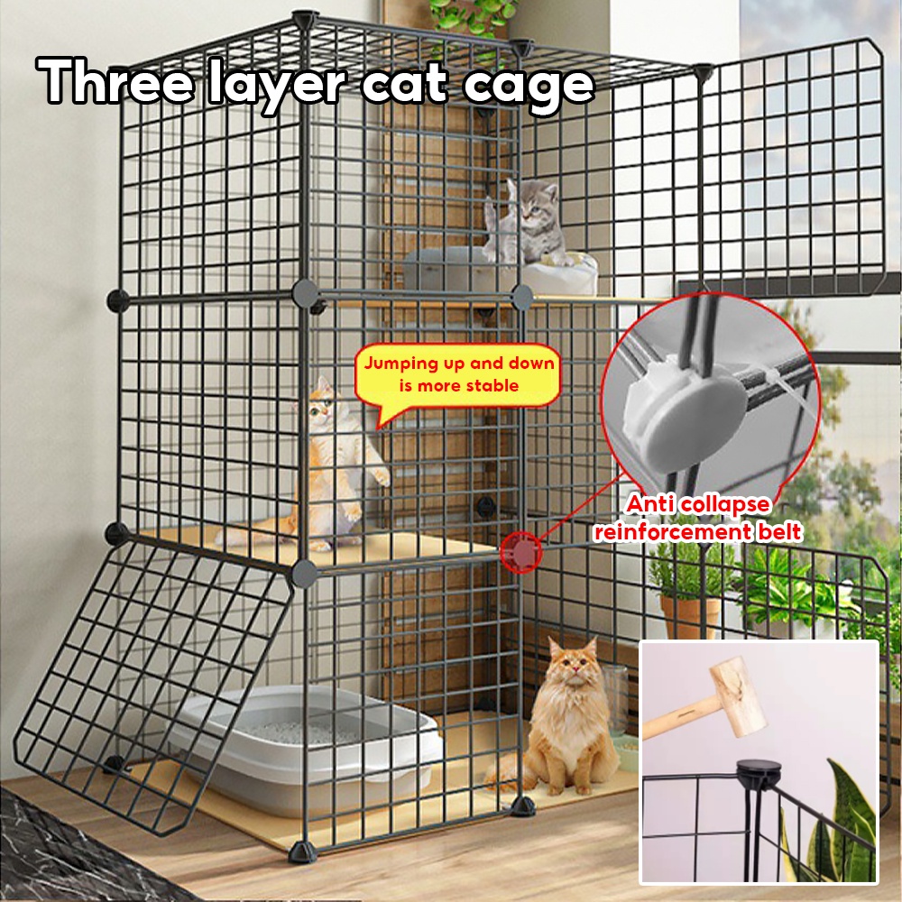 Hearyoo Indoor household cat cage super large space cat villa cat small ...