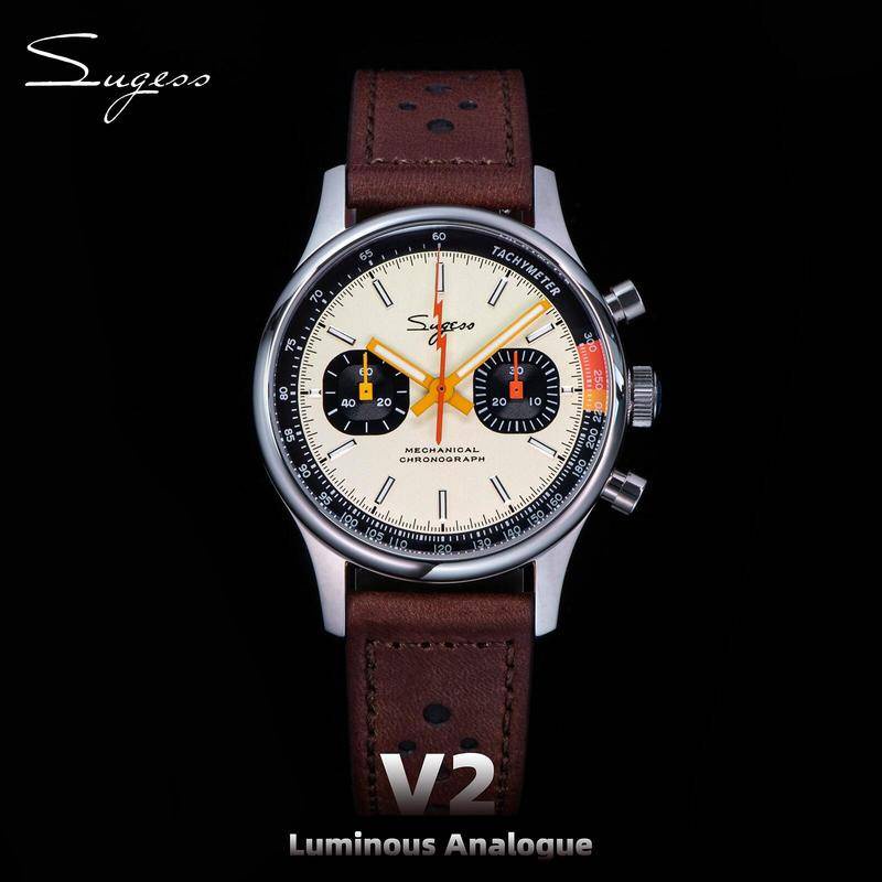Sugess Watch 1963 Chronograph Mechanical Wristwatches Seagull ST19 ...