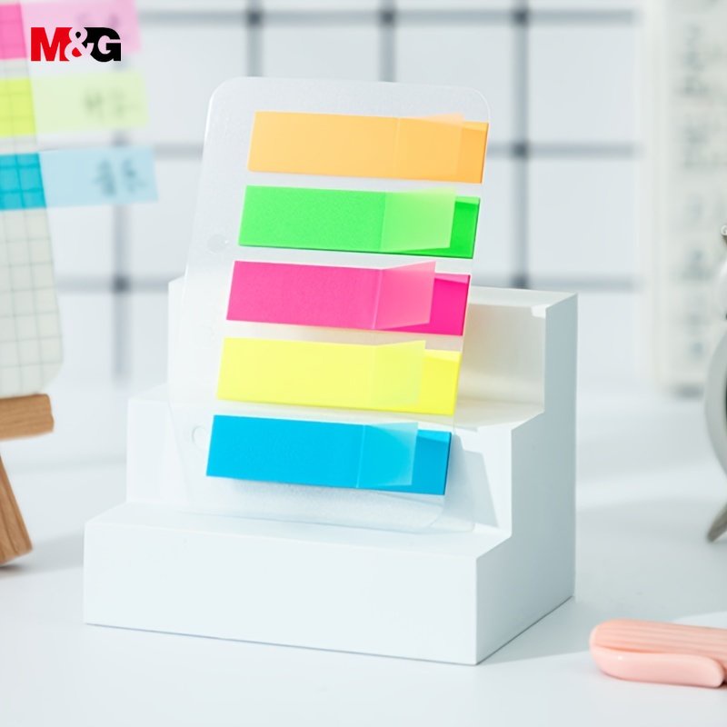 M&G 100 Fluorescent Post-it Notes 5 Color Strips - Creative, Cute ...