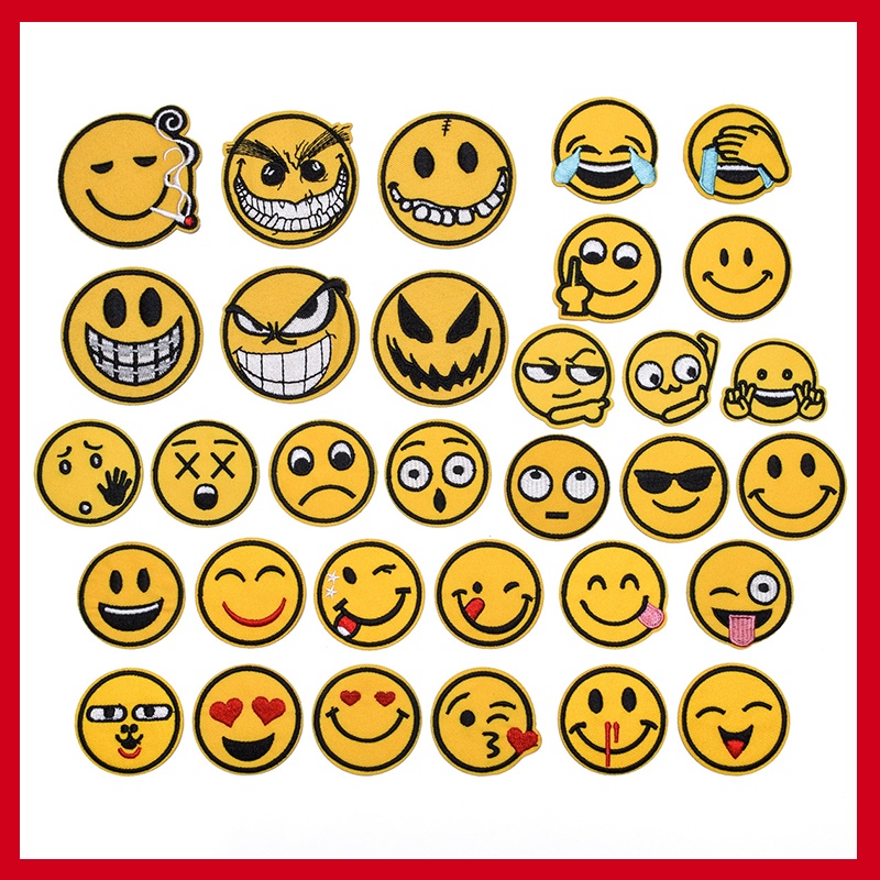 Emoji Unique Emoji Patch Sticker Funny Cloth Sticker | Shopee Philippines