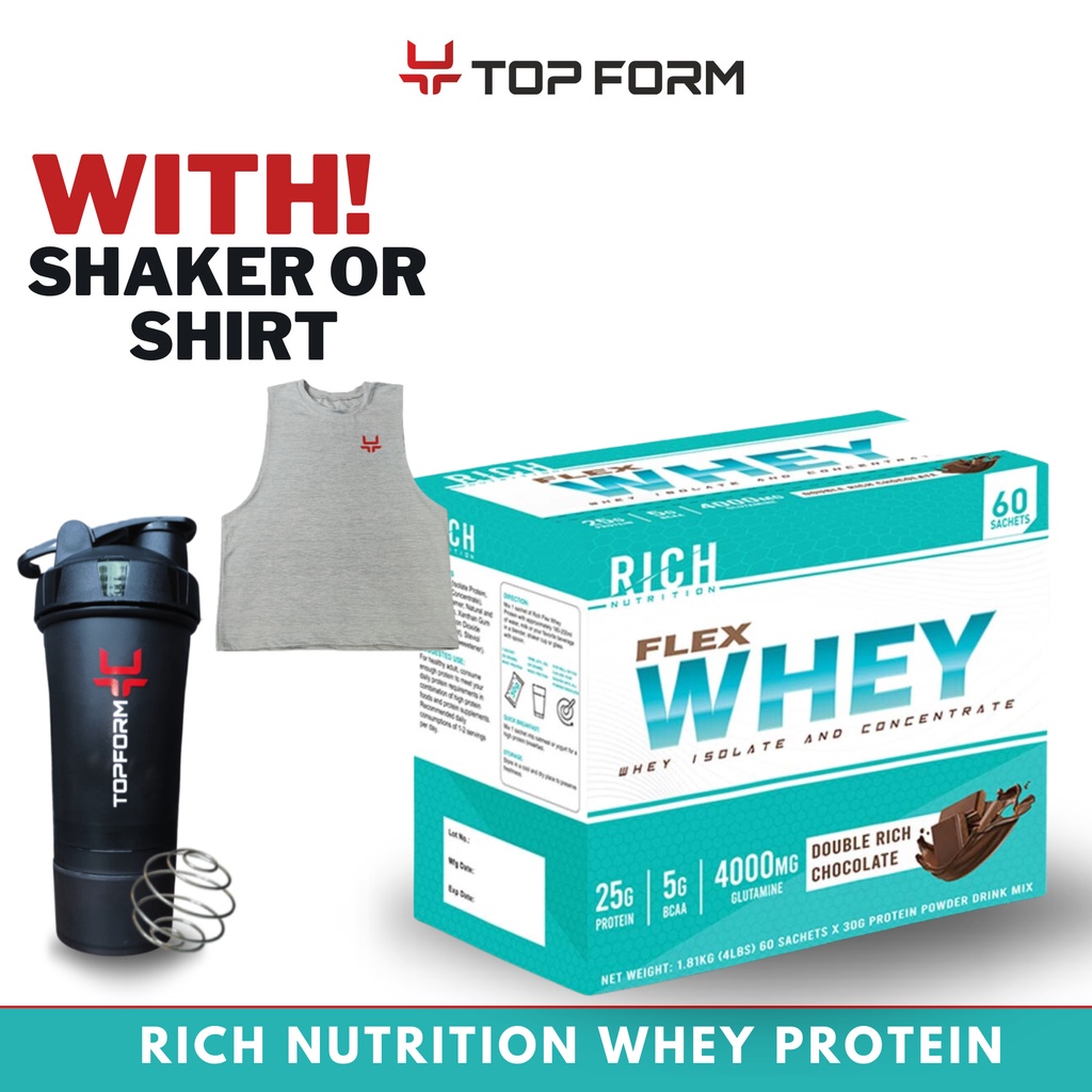 Rich Flex Whey Protein 10 Servings - With Shirt or Shaker 300g | Shopee ...