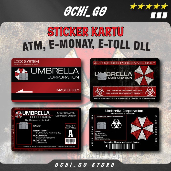 Atm Card Sticker Garskin Skin Card Atm Umbrella Corp | Bca Atm Card ...