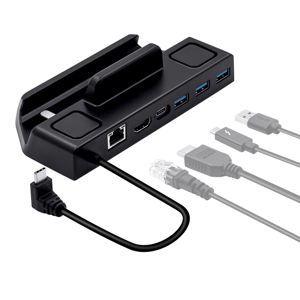 6 In 1 4K Dock Station RJ45 LAN Port Type-C Fast Charging for Steam ...