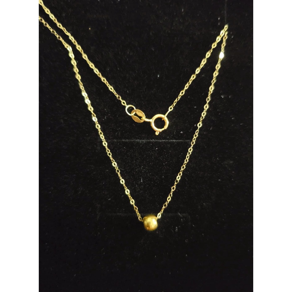 Original 18k Saudi Gold Pawnable Legit Chain with 3mm Ball Pendant ...