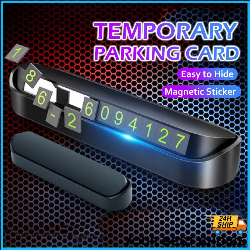 Car Temporary Parking Card Number Plate Parking Card Luminous Parking ...