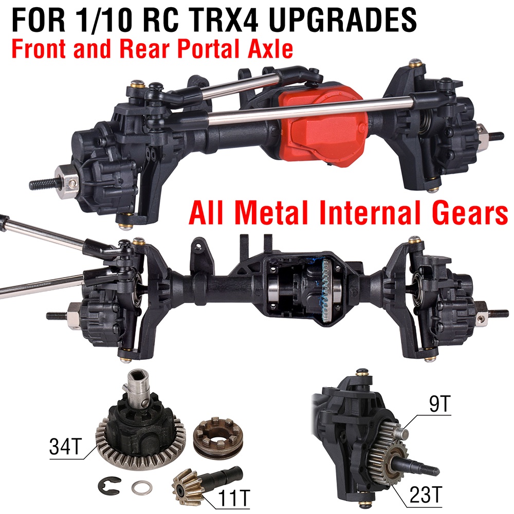 AUSTARHOBBY Front and Rear Portal Axles for RC Traxxas TRX4 1/10 Rock ...