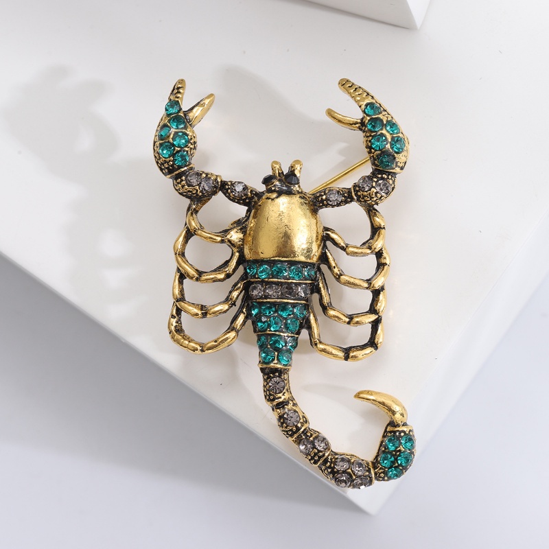 Retro Scorpion Rhinestone Brooch Pin Vintage Women Crystal Pin Scarf ...