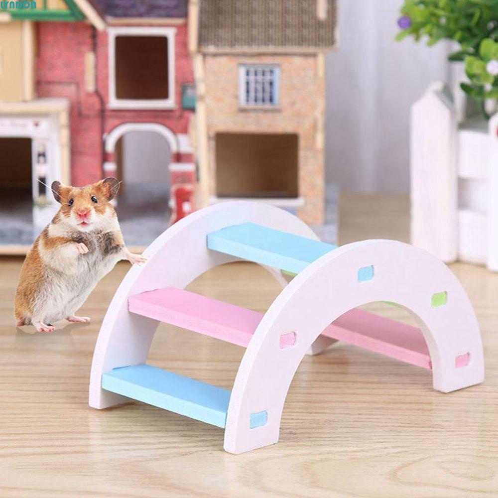 LYNDON Flexible Hamster Ladder Funny hamster toys Wooden Bridge Rat ...