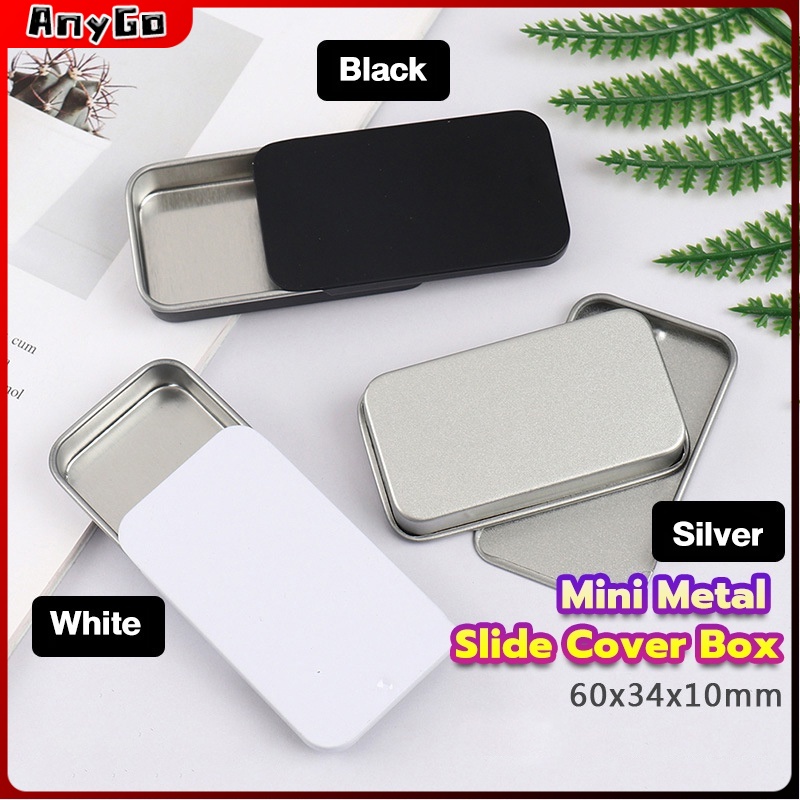 Mini Metal Slide Cover Box for Pill Candy Storage Tin Boxes | Shopee ...