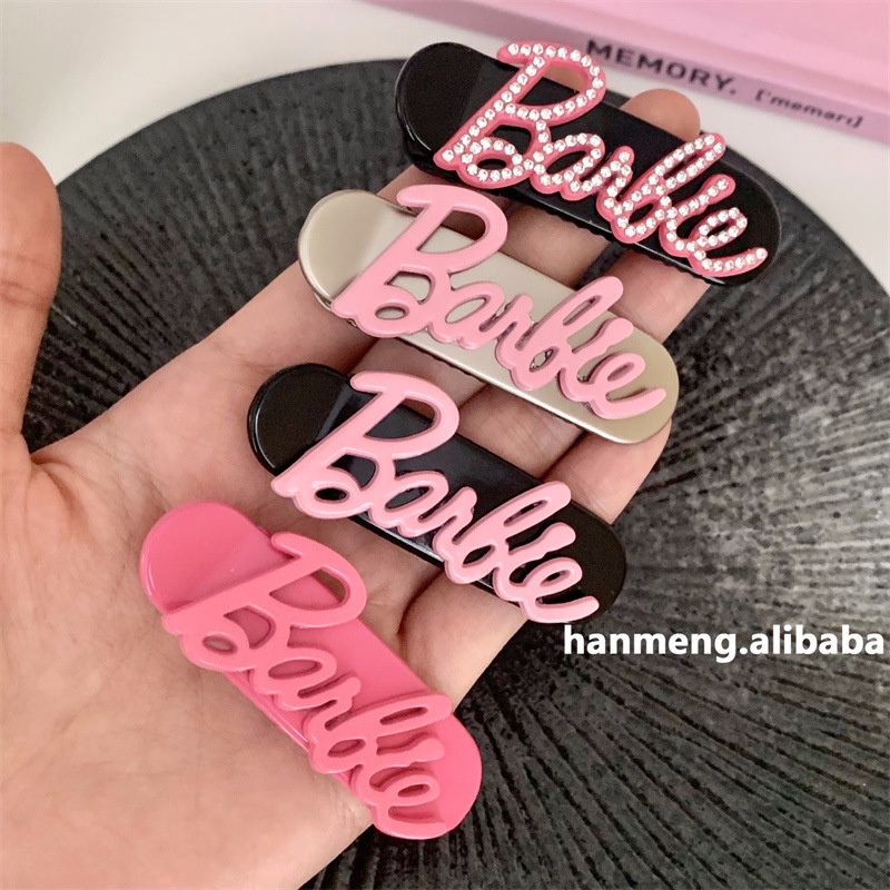 Classic Pink Letter Hair Clip Premium Texture Rhinestone Letter Hair ...