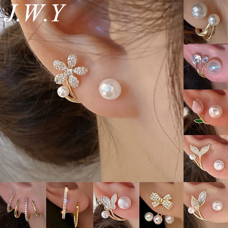 Pearl Tulips Earrings for Women Elegant Hypoallergenic Stud Earring ...