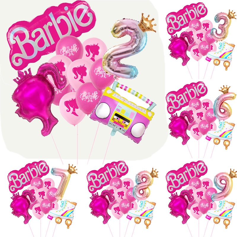 Barbie Balloon Pink Latex Foil Balls For Girls Party, Birthday. Wedding ...