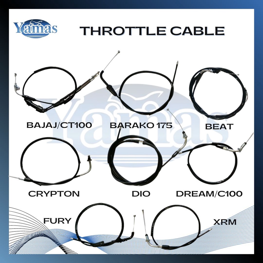 MOTORCYCLE PARTS THROTTLE CABLE FOR XRM/MIO/DREAM/SMASH/STX/ETC ...