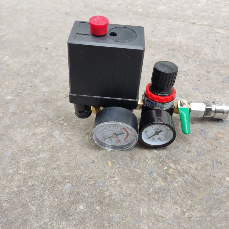 Air compressor relay set with meter and imported pressure release valve ...