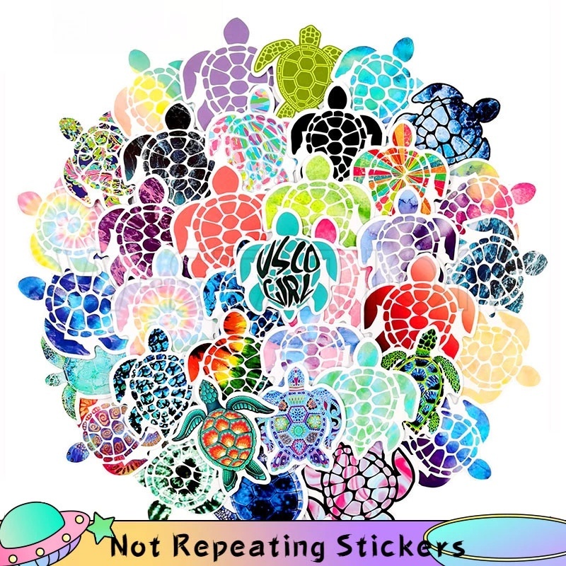 41pcs/pack Cartoon Animal Colorful Sea Turtle Stickers For DIY TOY ...