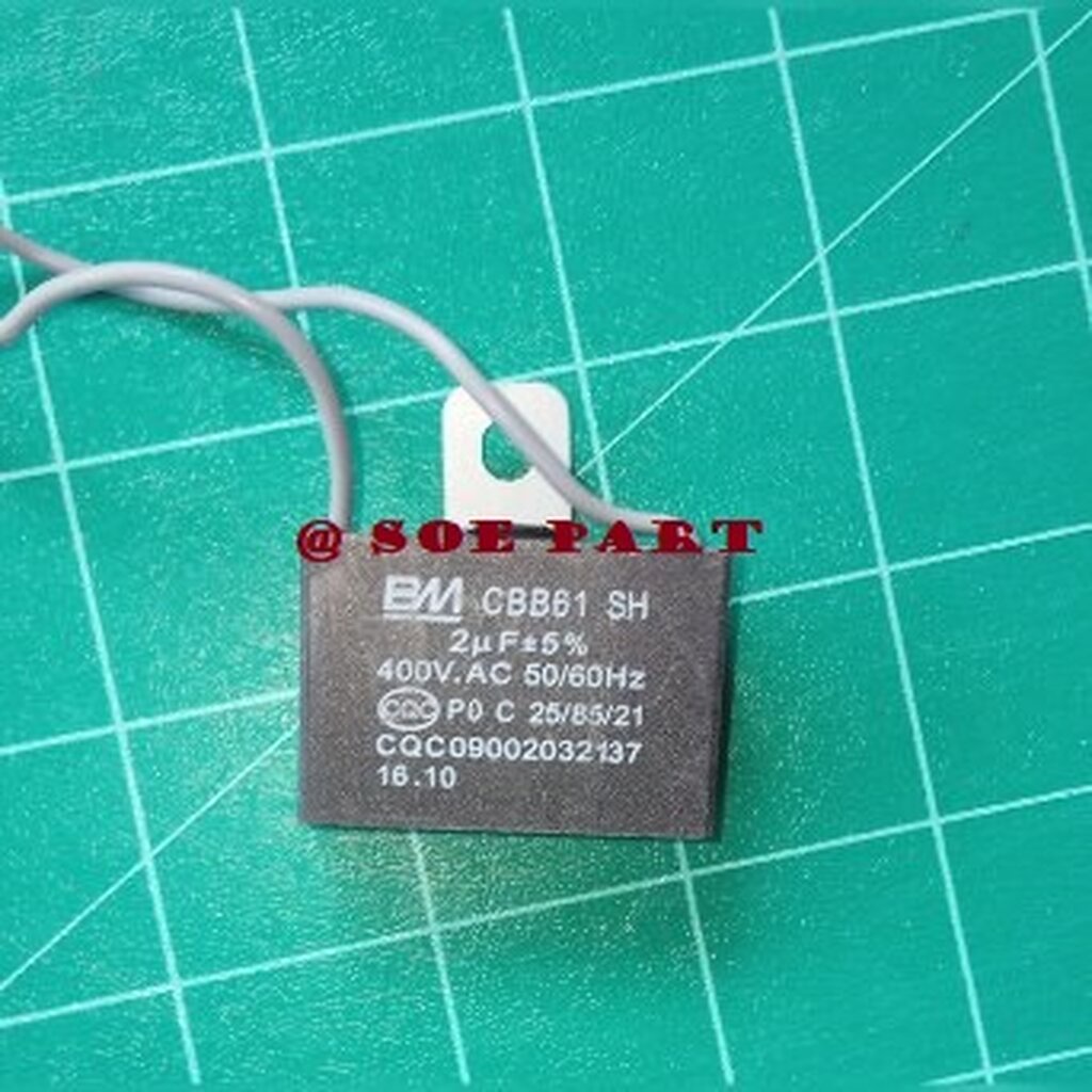 Capacitor BM 2uF 400V. Square Type/Wire Type For Use With Fans Or Small ...