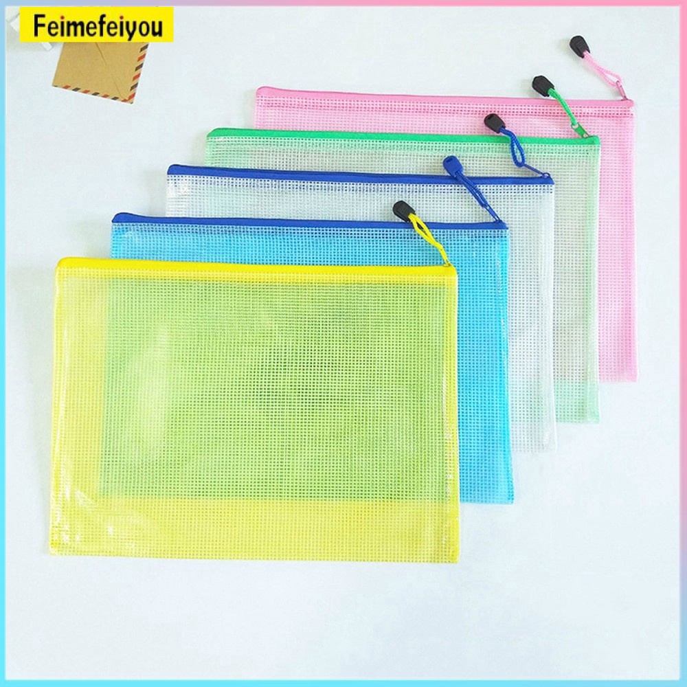A4 A5 A6Thickened Grid Transparent File Bag File Bag Zipper Bag Data ...