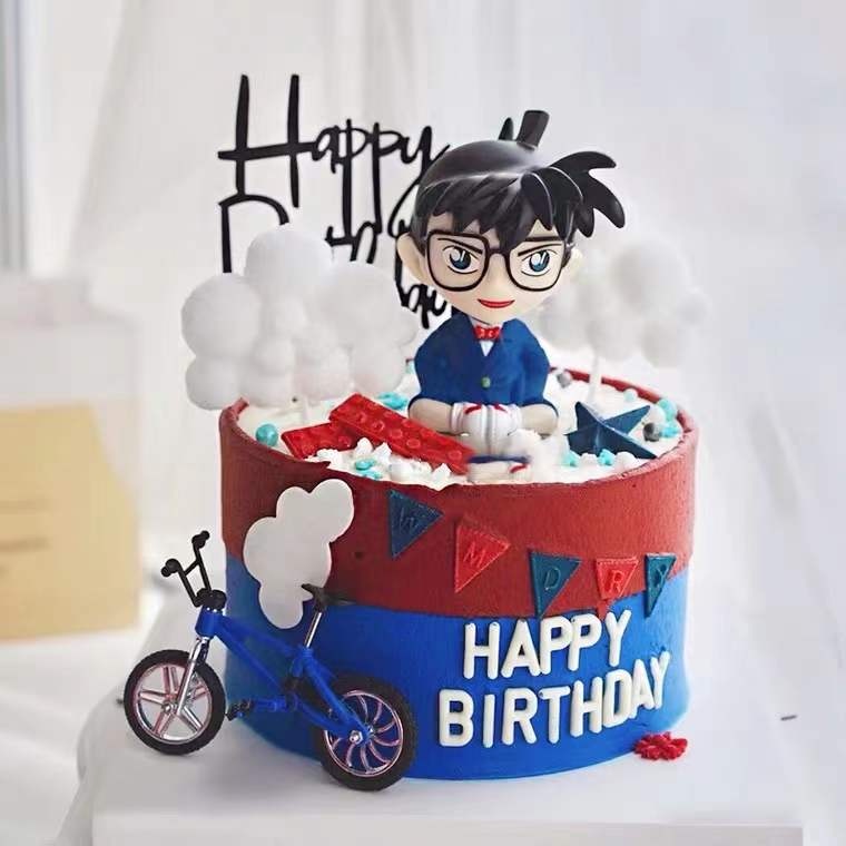 Detective Conan Cake Decorative Top Bicycle Bike Children's Birthday ...