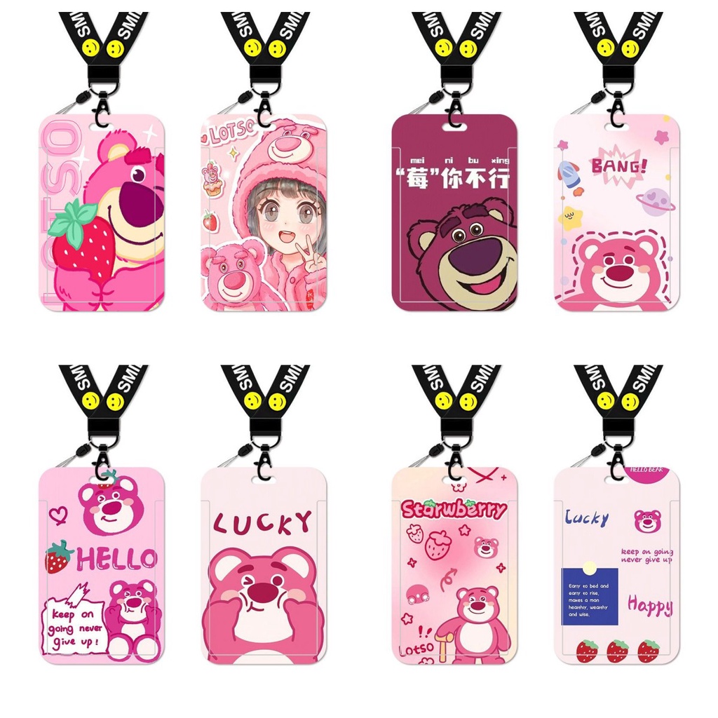 【2】Cartoon Lotso Kids Lanyard Card Holder ID Card Student Card Lovely ...