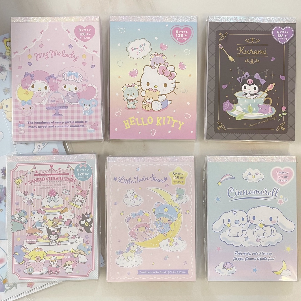 128 Sheets Sanrio Notepad Colorful Papers Notebook Memo Book with ...