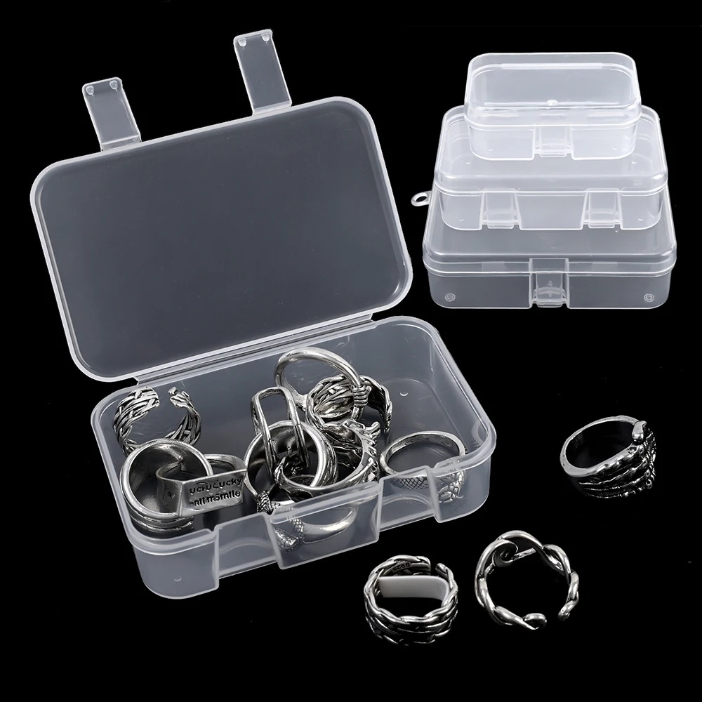 Clear Plastic Storage Organizer Box Containers with Lid/Empty Hinged ...