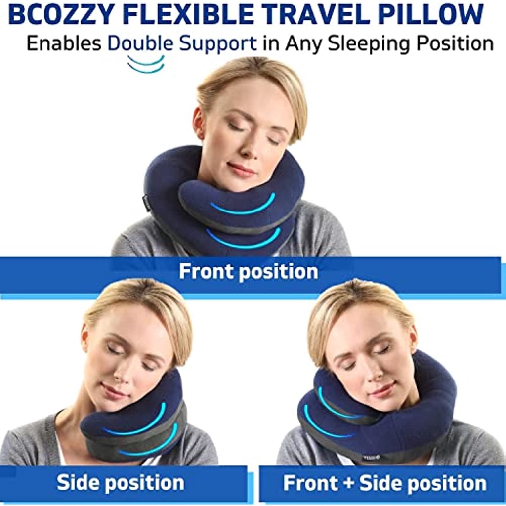 BCOZZY Neck Pillow for Travel Provides Double Support to The Head, Neck ...