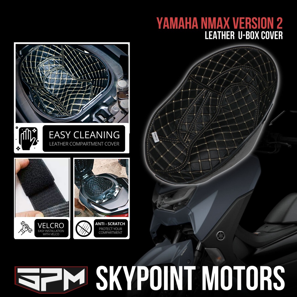 YAMAHA NMAX 155 V2 COMPARTMENT UBOX INNER LEATHER COVER #3507 (9702-437 ...