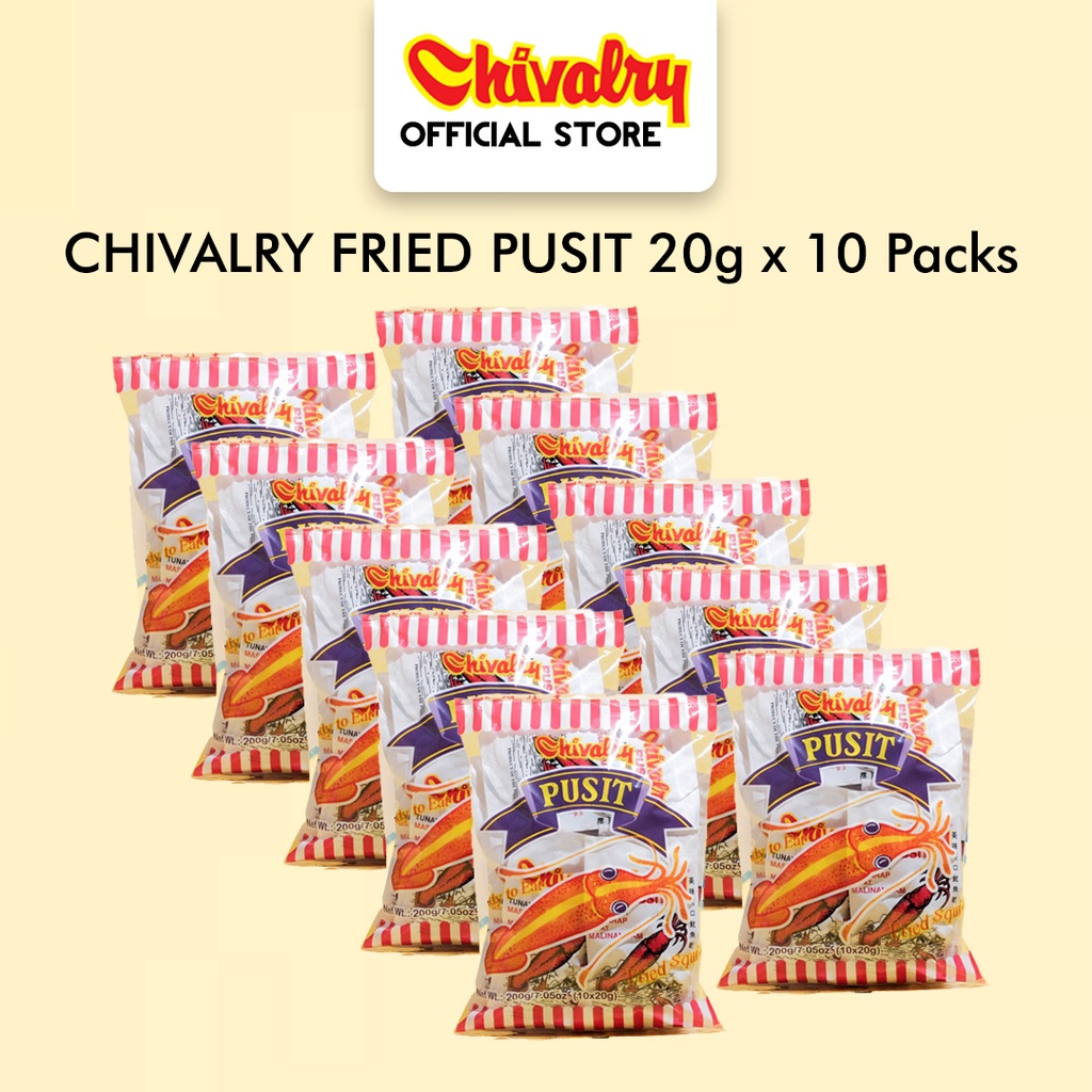 Chivalry Fried Pusit 20g 10 Packs x 10 Packs | Shopee Philippines