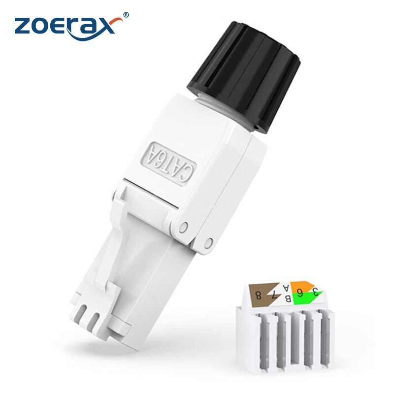 ZoeRax RJ45 Connector Toolless Free Tool CAT8 CAT7 CAT6A CAT6 CAT5E ...