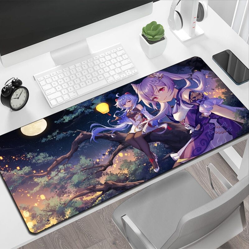 Kawaii Mouse Pad Keyboard Ganyu Gamer Cabinet Gaming Mat Mause Genshin ...