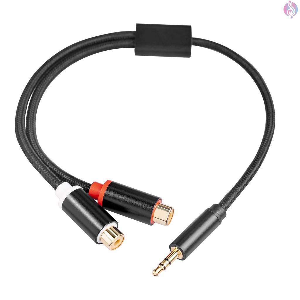 In Stock 3.5mm Male to Dual RCA Female Cable 1/8 Inch to Double RCA ...
