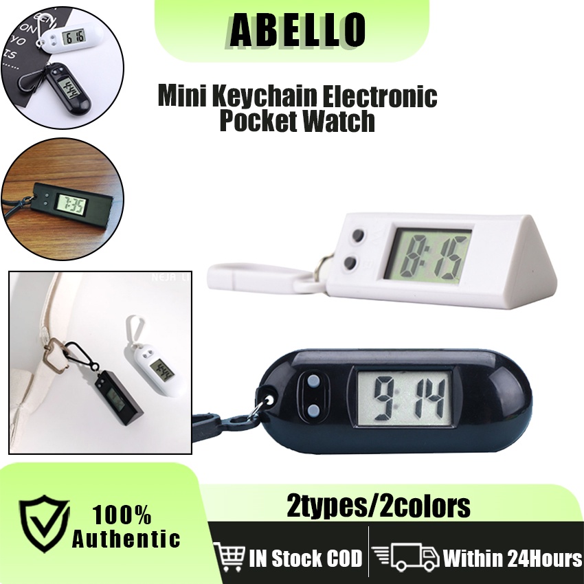 Mini Electronic Clock Keychain Silent LCD Digital Display Desktop Clock ...