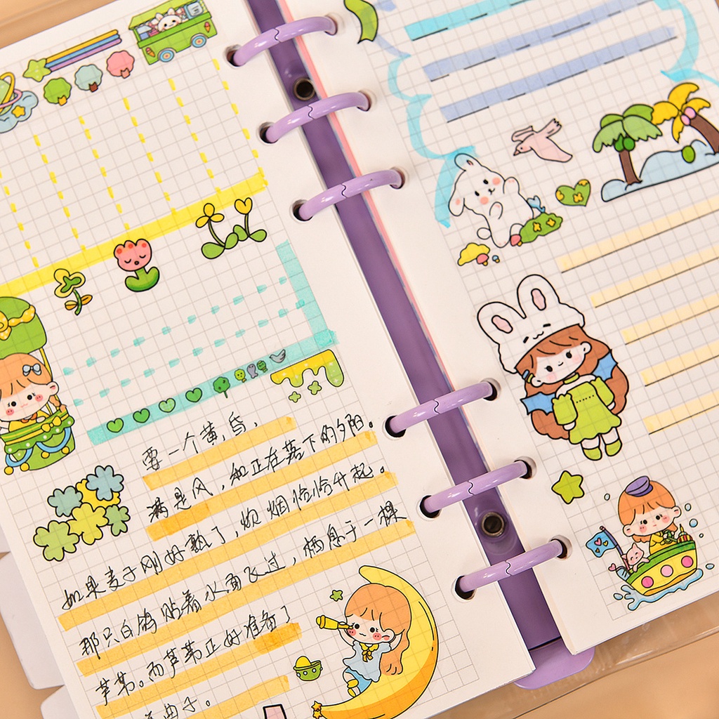 Cute Girl Cartoon Sticker Handbook Sticker PET Waterproof Sticker ...