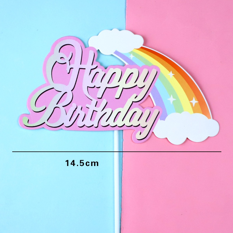 Pack of 10 Pcs Colorful Happy Birthday Cake Topper Paper Birthday Cake ...