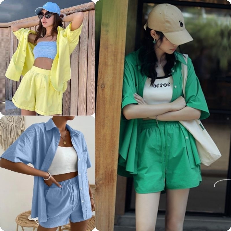 Bright Summer Colors Polo and Shorts Coords (Terno)#1232 | Shopee ...