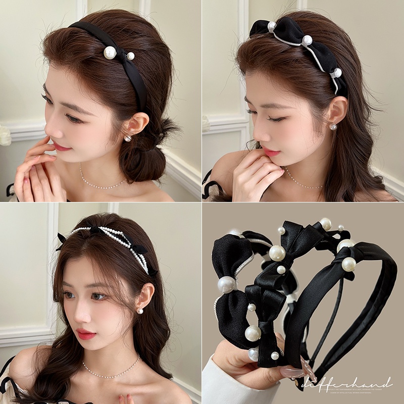 Black Headband High-end Elegant Temperament Wide Hair Band Hair Bundle ...