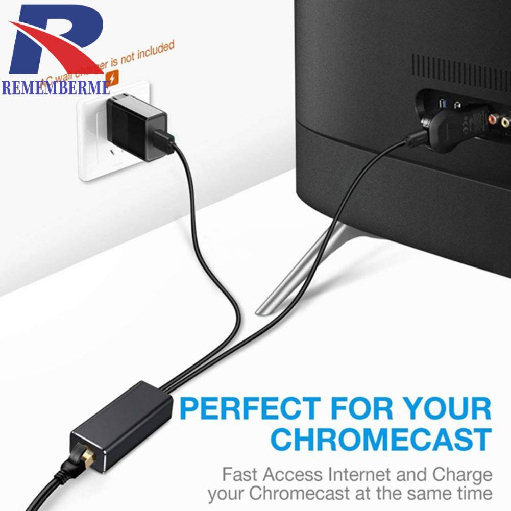 Micro USB Power to RJ45 100Mbps Adapter for Chromecast/Fire TV Stick ...
